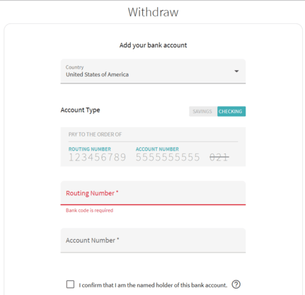 How can I withdraw funds to my bank account?
